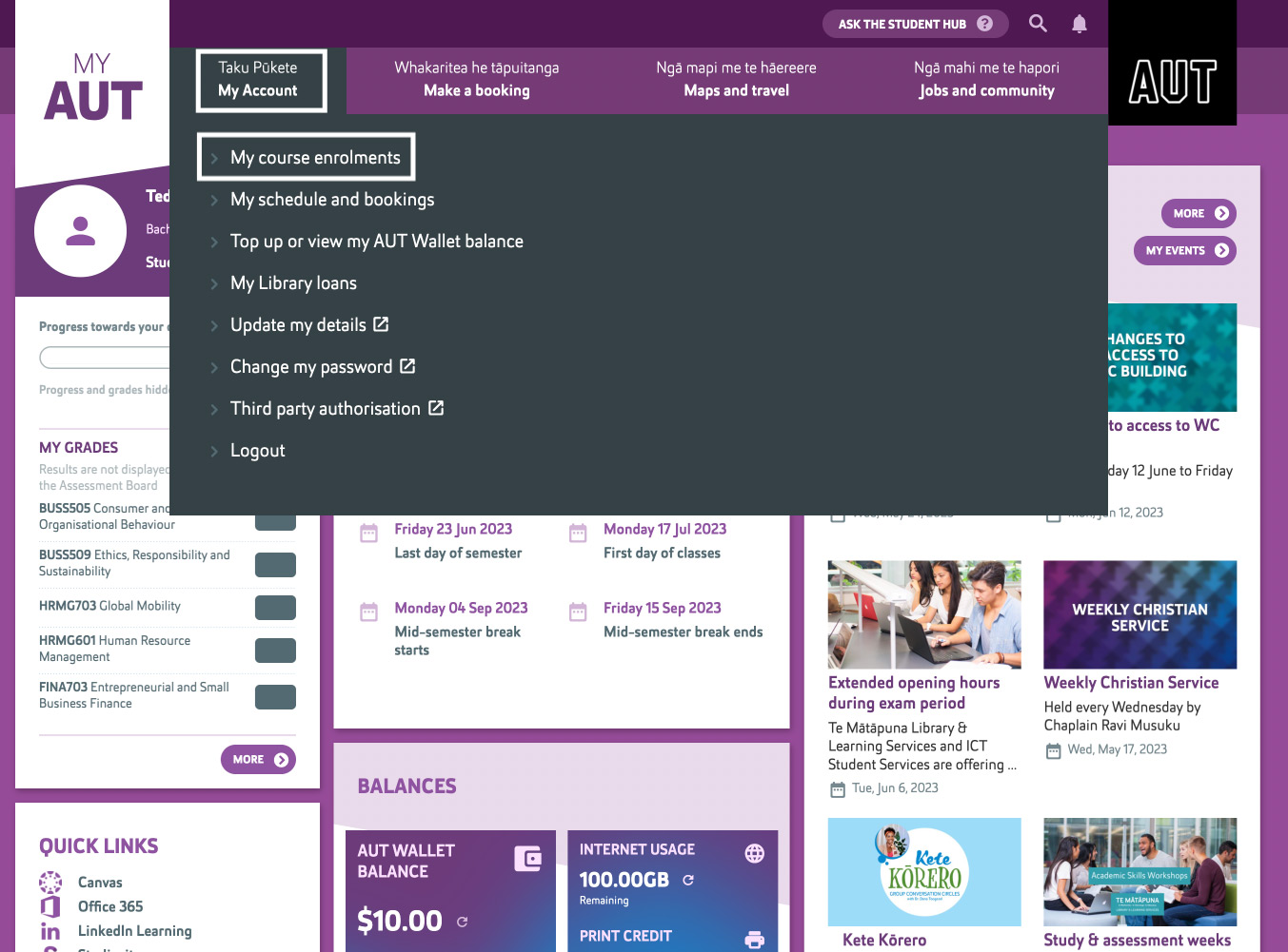 Changing your programme, course or major - AUT