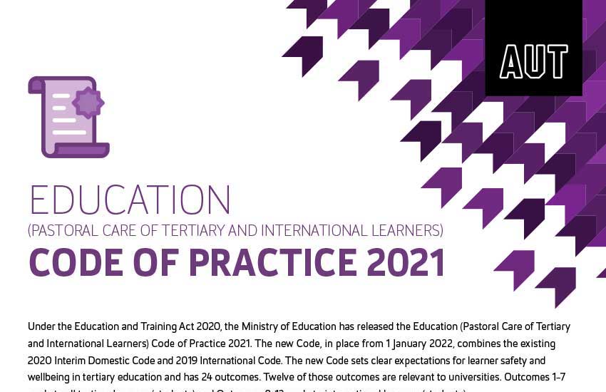 Pastoral Care - Code of Practice 2021 - AUT