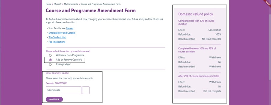 Making Programme Changes - Student Life - AUT